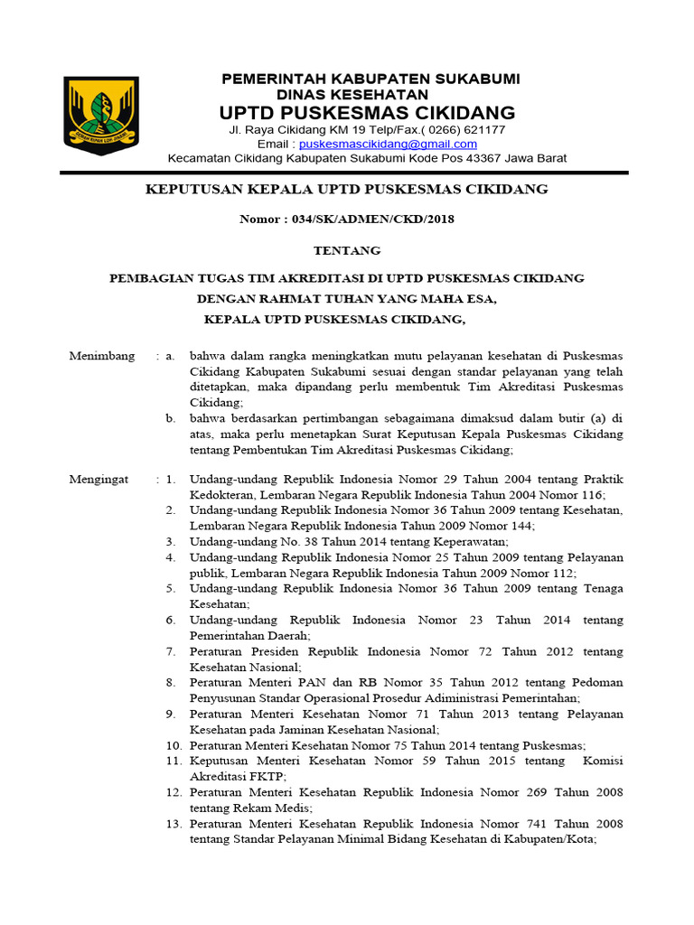 Tim Akreditasi Cikidang Revisi 2 | PDF
