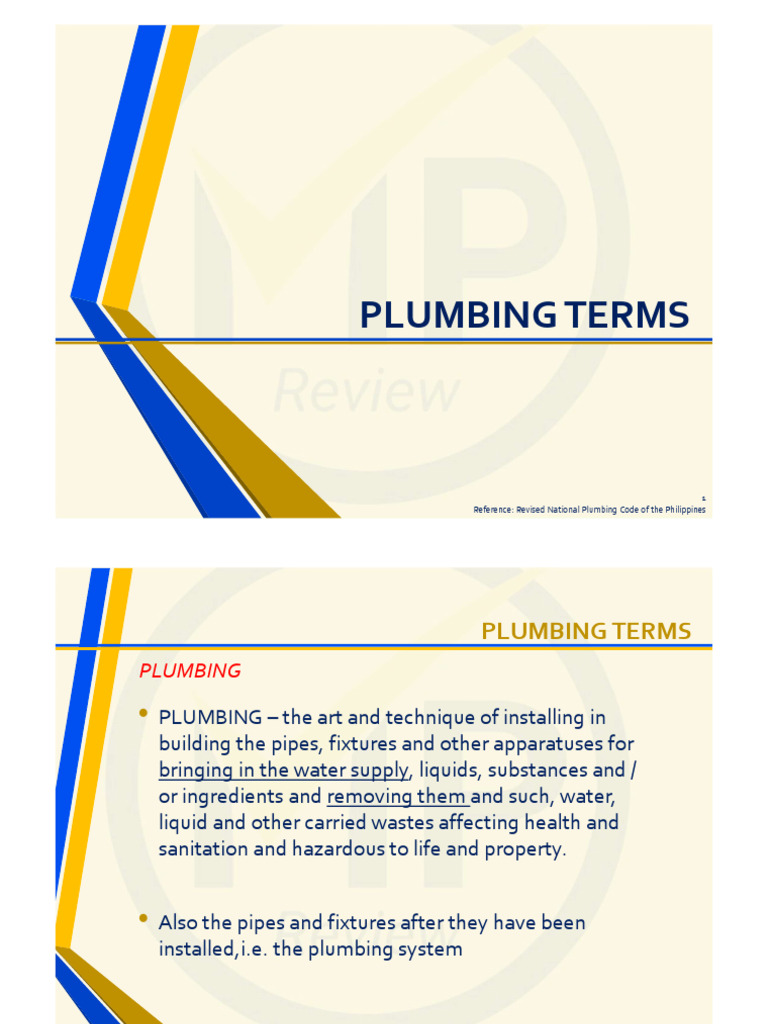 Plumbing Terms | PDF | Sanitary Sewer | Plumbing
