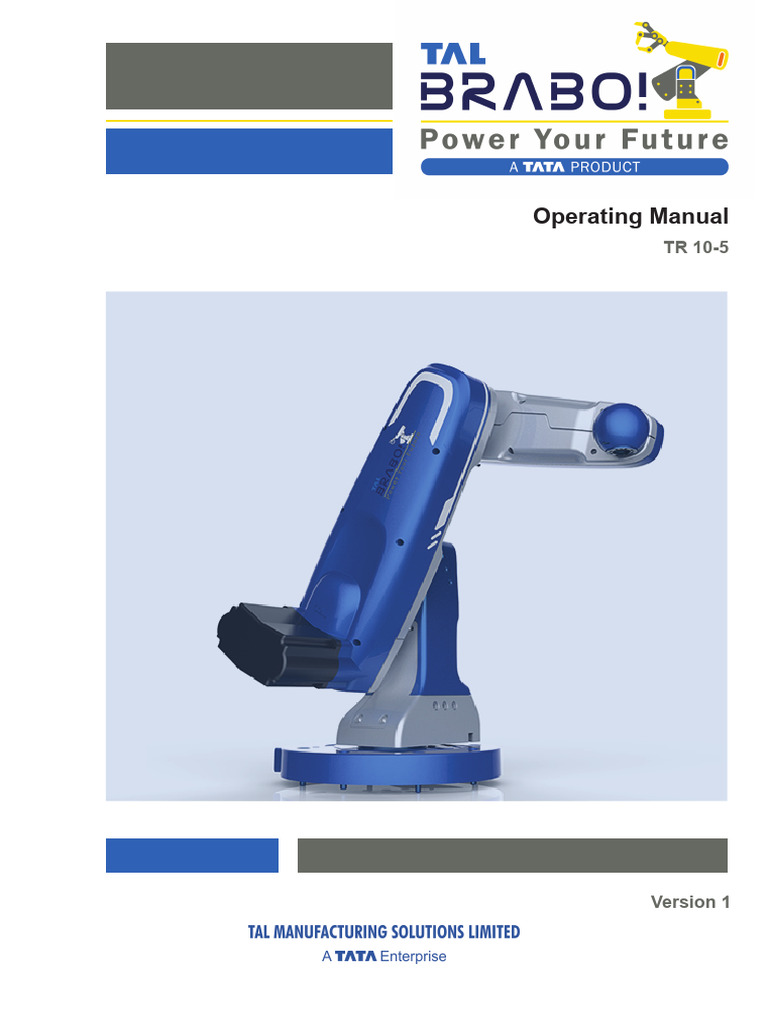 Tal Brabo Tr10-5 Operating Manual Eng v1 | PDF | Robot | Robotics