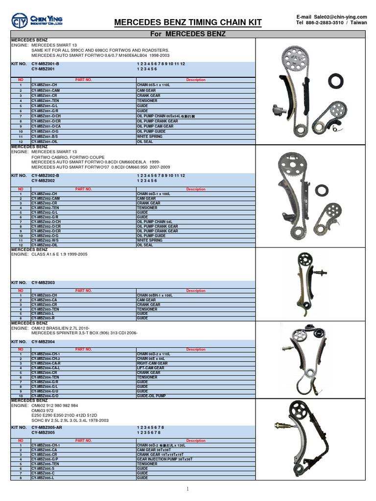 Mercedes Benz Timing Chain Kit-202103 Timing Belt | PDF | Land Vehicles ...