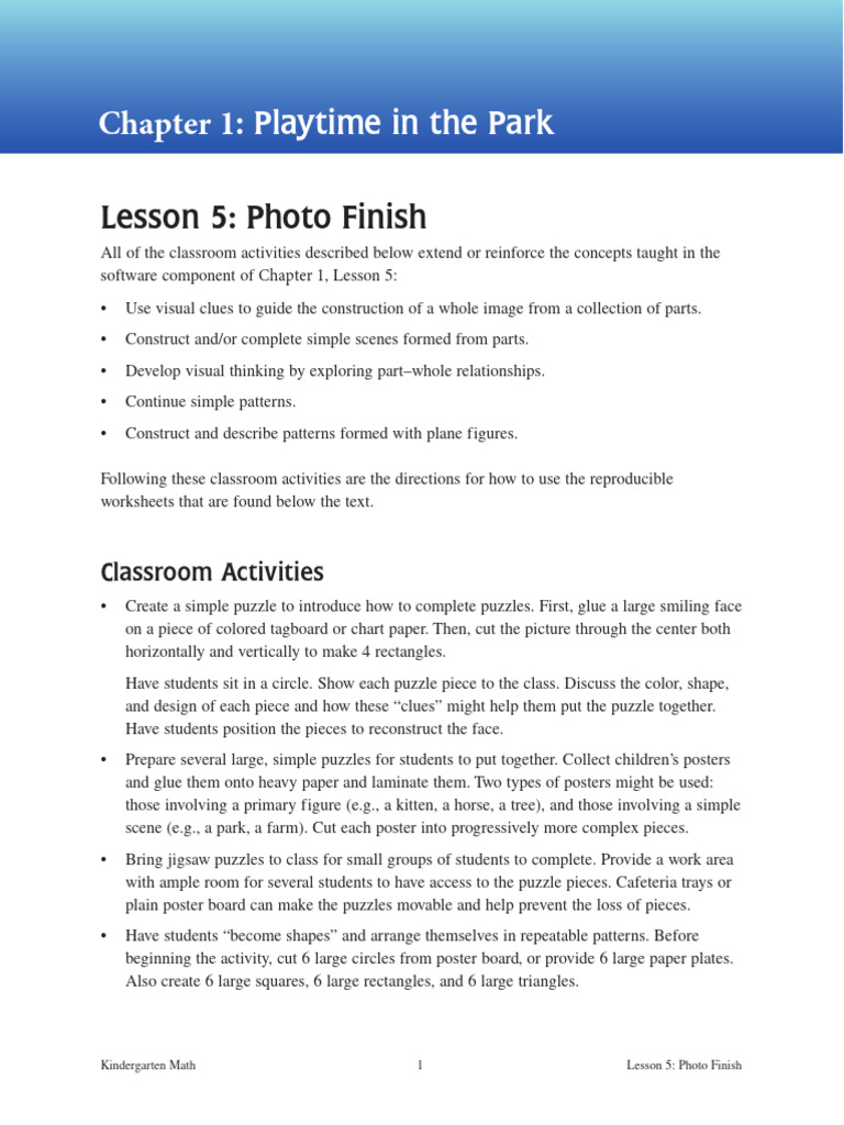 Chapter 1 Playtime in The Park | PDF | Shape | Triangle