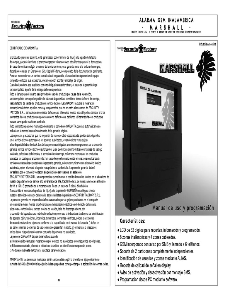 Manual Marshall GSM | PDF