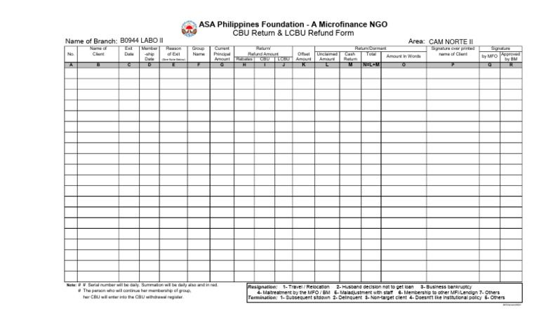 CBU and LCBU Refund Process Form | PDF