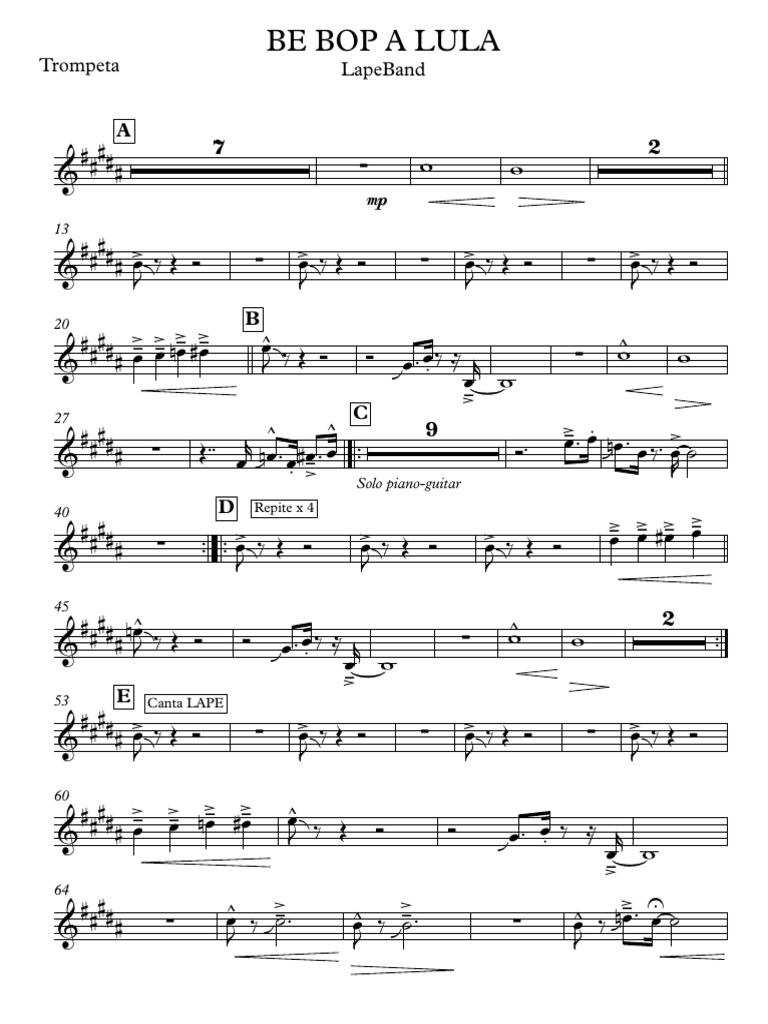 BE BOP A LULA | PDF