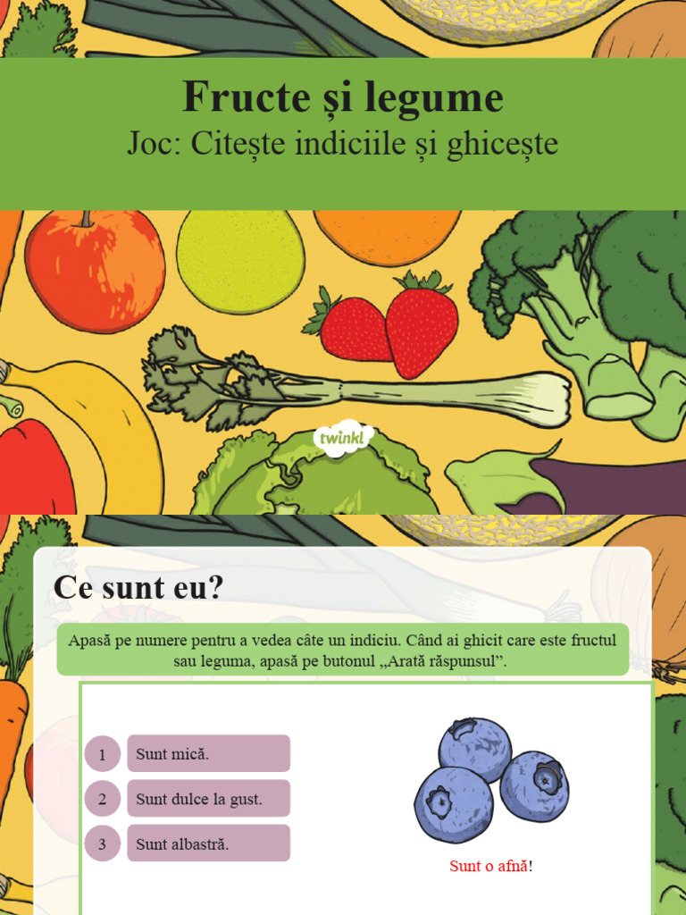 Ds 153 Ce Sunt Eu Joc de Ghicit Cu Fructe Si Legume Powerpoint - Ver ...