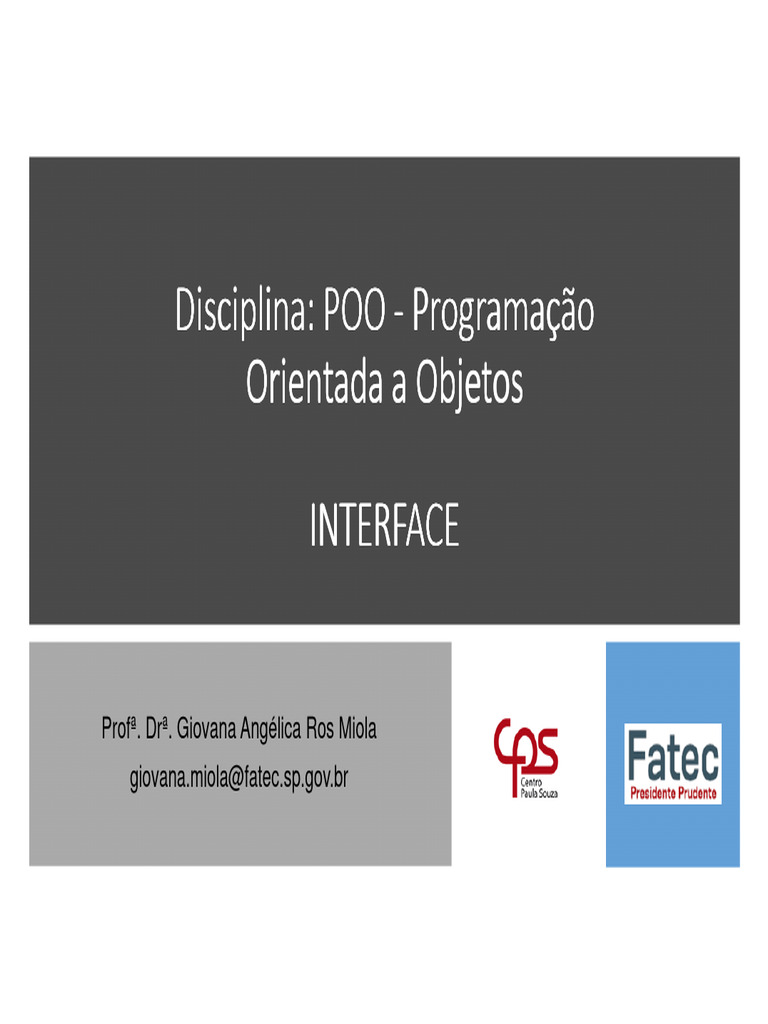 Aula9 C# Interface | PDF | Classe (programação de computadores) | C ...