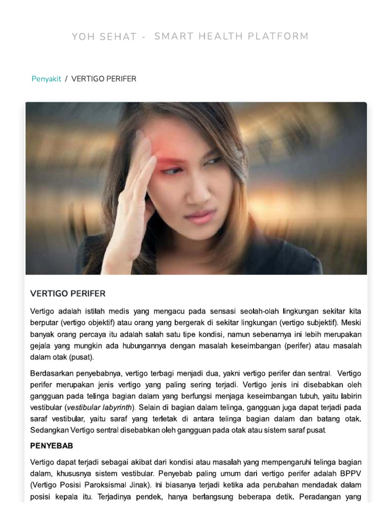 YohSehat-Vertigo Perifer | PDF