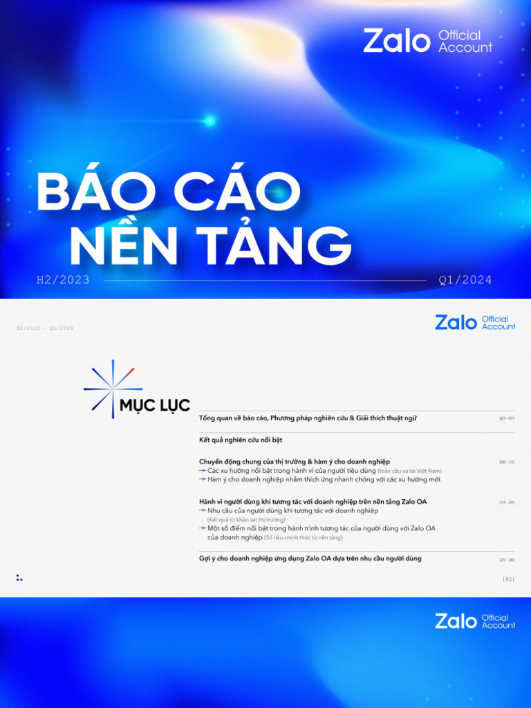 Báo Cáo Nền Tảng Zalo Q1 2024 | PDF