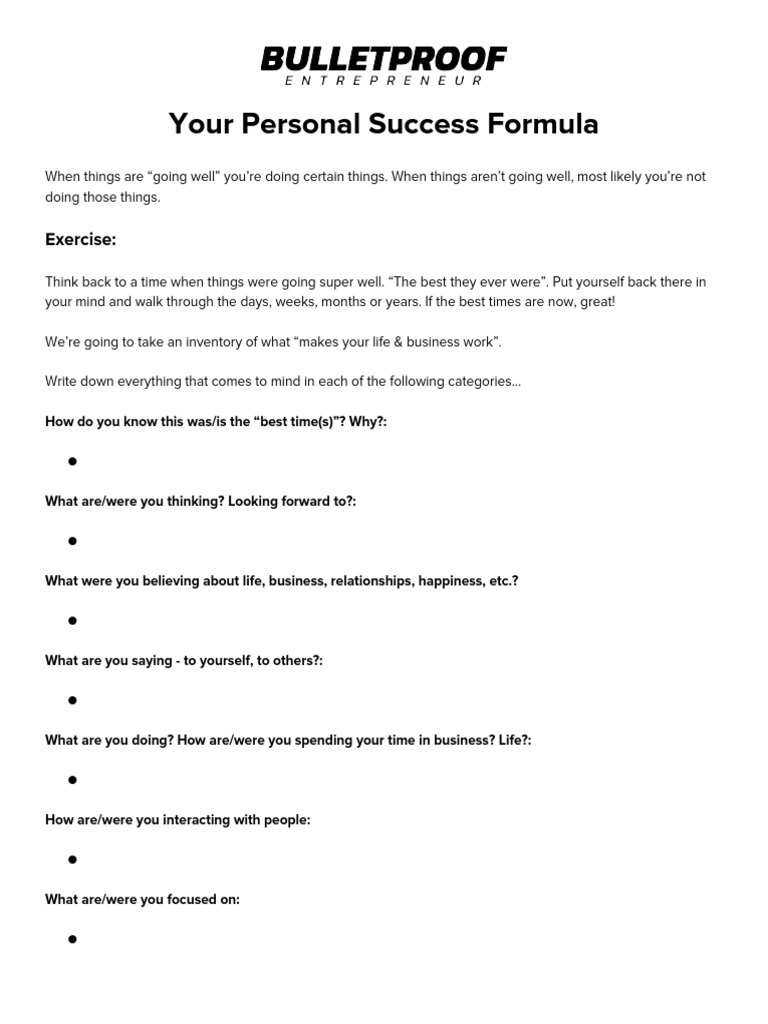 Personal Success Inventory Guide | PDF