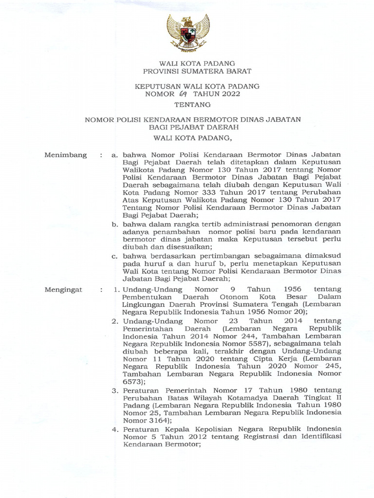 SK 69 Tahun 2022 | PDF