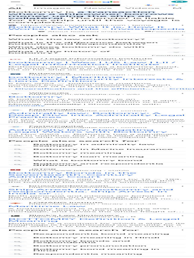 Bottomry in Admiralty Law - Google Search | PDF | Admiralty Law | Loans