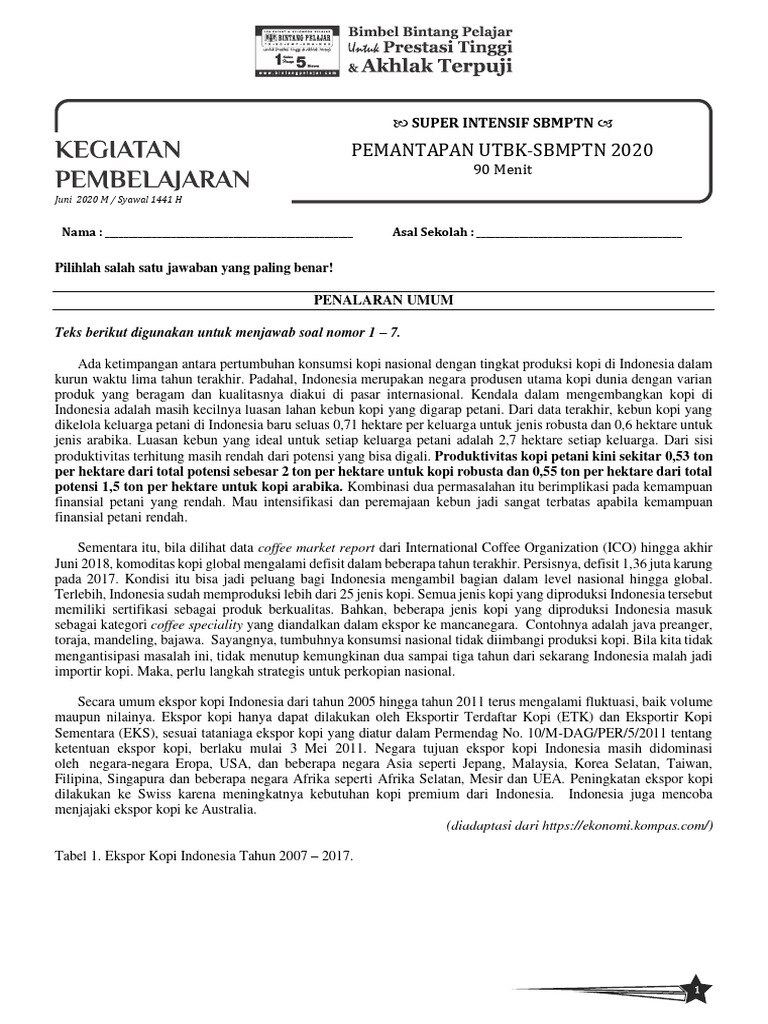 Pemantapan UTBK-SBMPTN - PU 2020 | PDF | Teknologi & Rekayasa