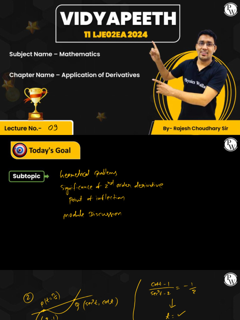 Application of Derivatives - 09 - Class Notes - 11-LJE02EA 2024 | PDF