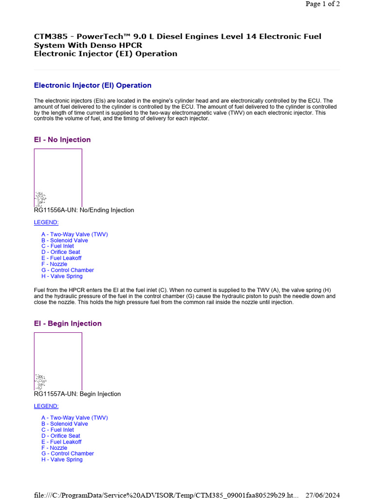 Electronic Injector (EI) Operation | PDF | Fuel Injection | Rotating ...