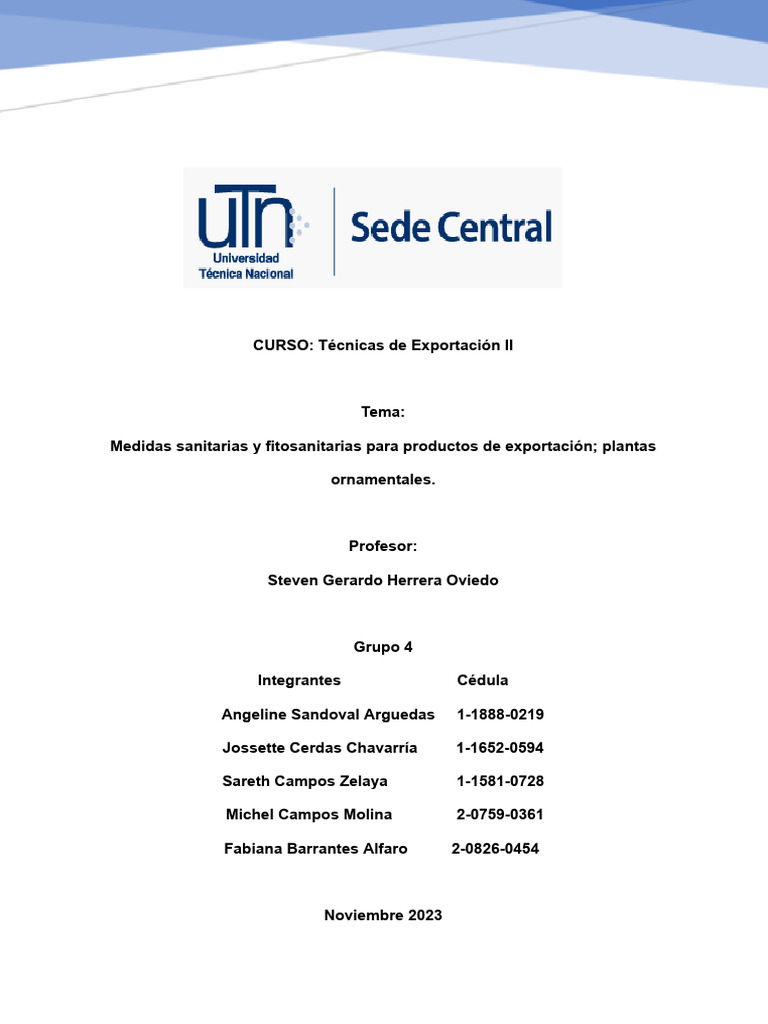 Téc. Export II | PDF | Seguridad alimenticia