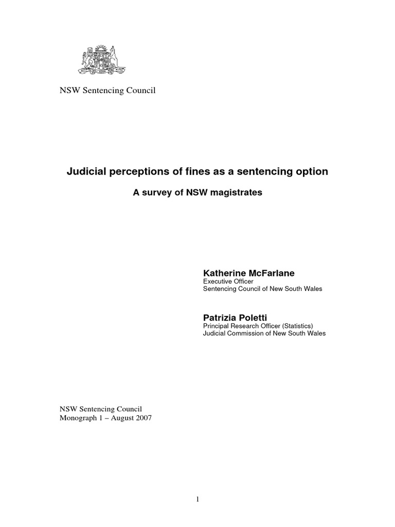 Judicial Perceptions Fines Survey | PDF | Fine (Penalty) | Crimes