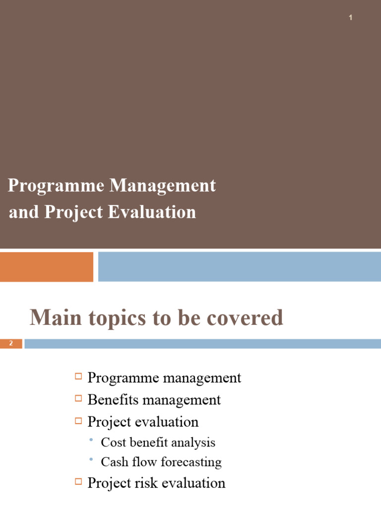 Programe Management Cost Benefit and Risk Evaluation | PDF | Net ...