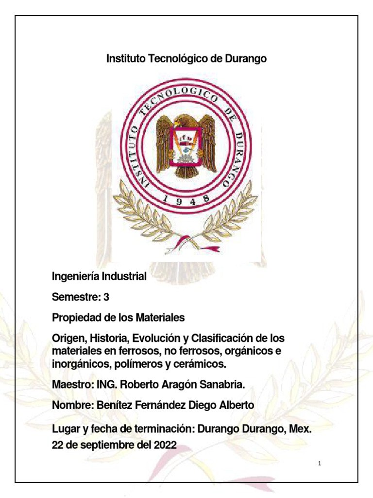 Clasificación de los Mariales Benitez Fernandez Diego Alberto ...