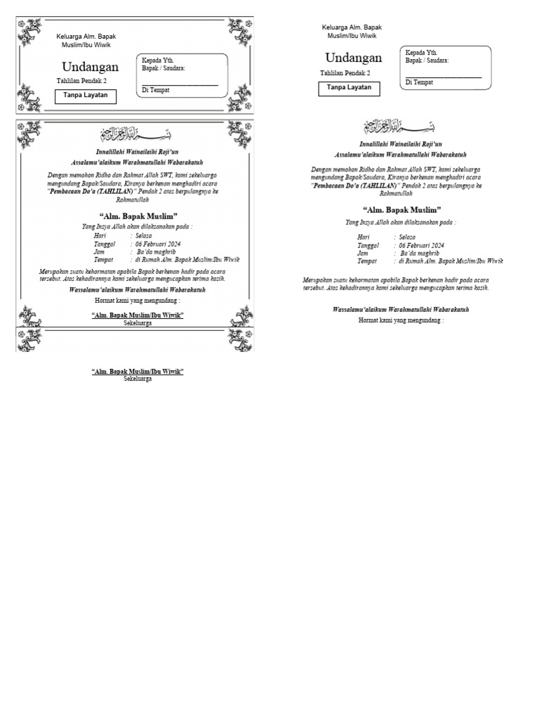 Undangan Pendak 2 | PDF