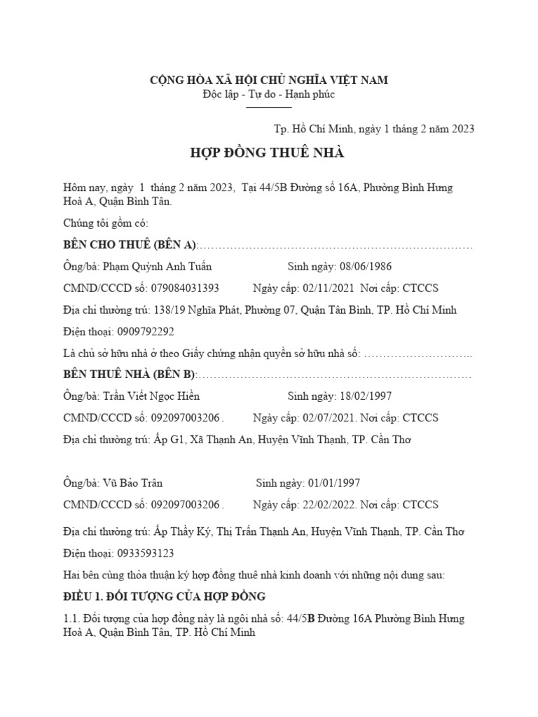 Hop Dong Thue KD | PDF