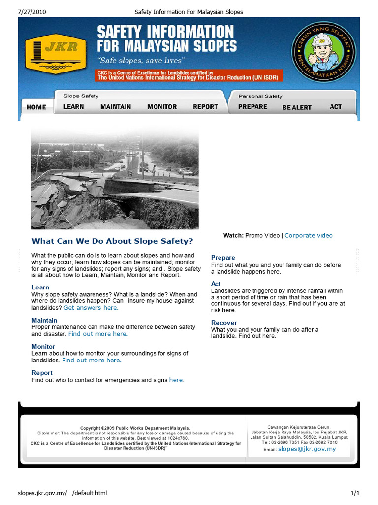 Safety Information For Malaysian Slopes | PDF | Landslide | Physical Geography