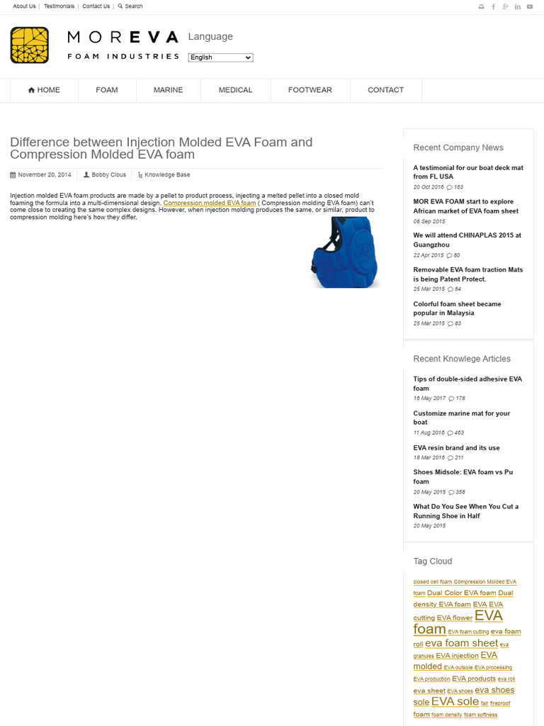 Injection vs Compression Molded EVA Foam | PDF | Foam | Building Materials