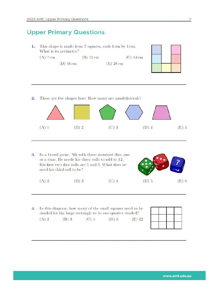 2023 AMC Paper UP OMR | PDF