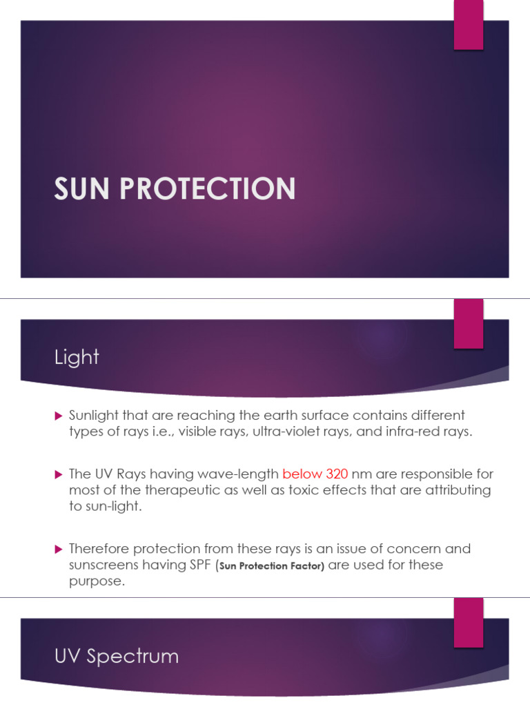 SUN PROTECTION | PDF | Ultraviolet | Sunscreen