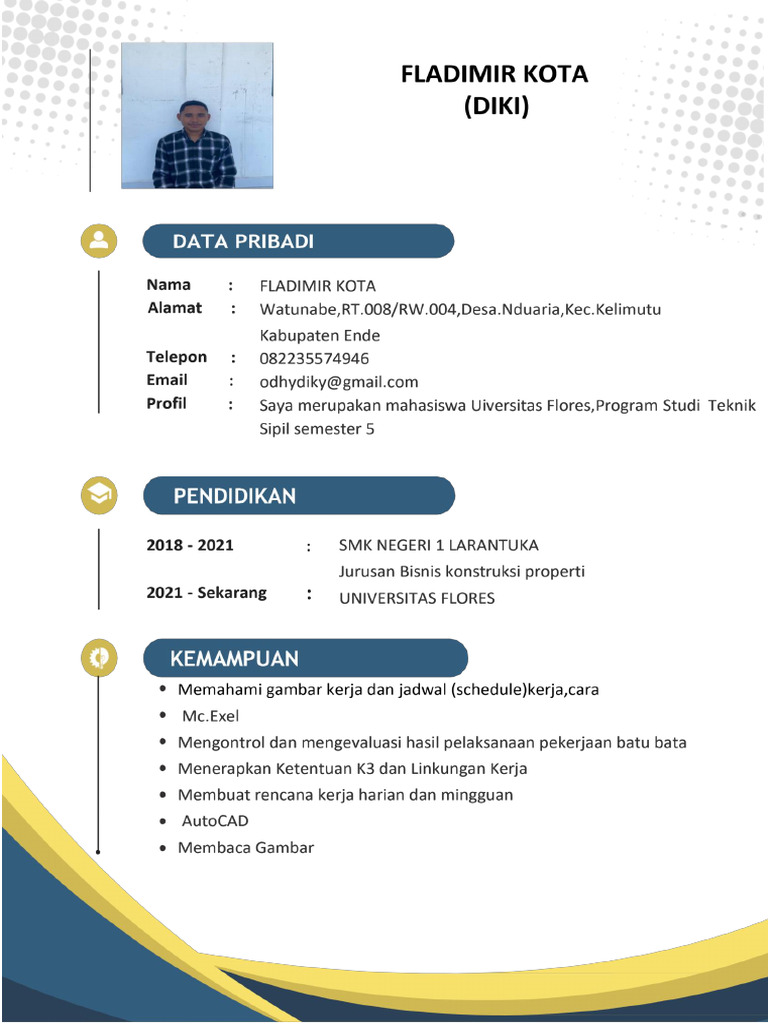 CV DIKI KOTA Fladimir | PDF