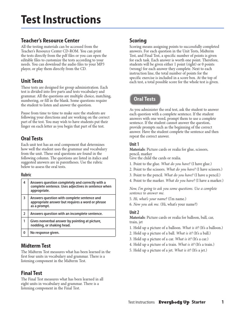 EU2e Starter Instructions | PDF | Question | Multiple Choice