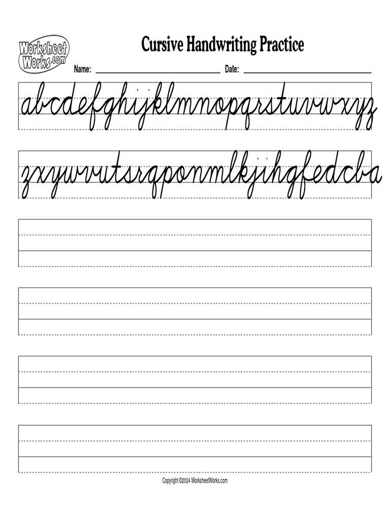 WorksheetWorks Cursive Handwriting Practice 1 | PDF WorksheetWorks Cursive Handwriting Practice 1 | PDF