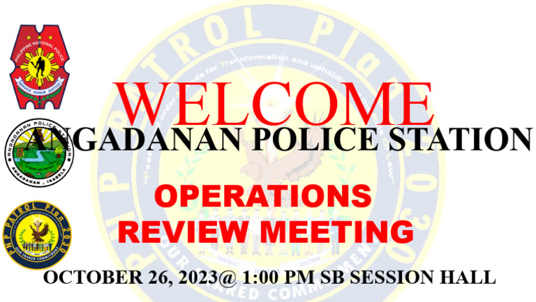 Angadanan Police Station Meeting Agenda | PDF