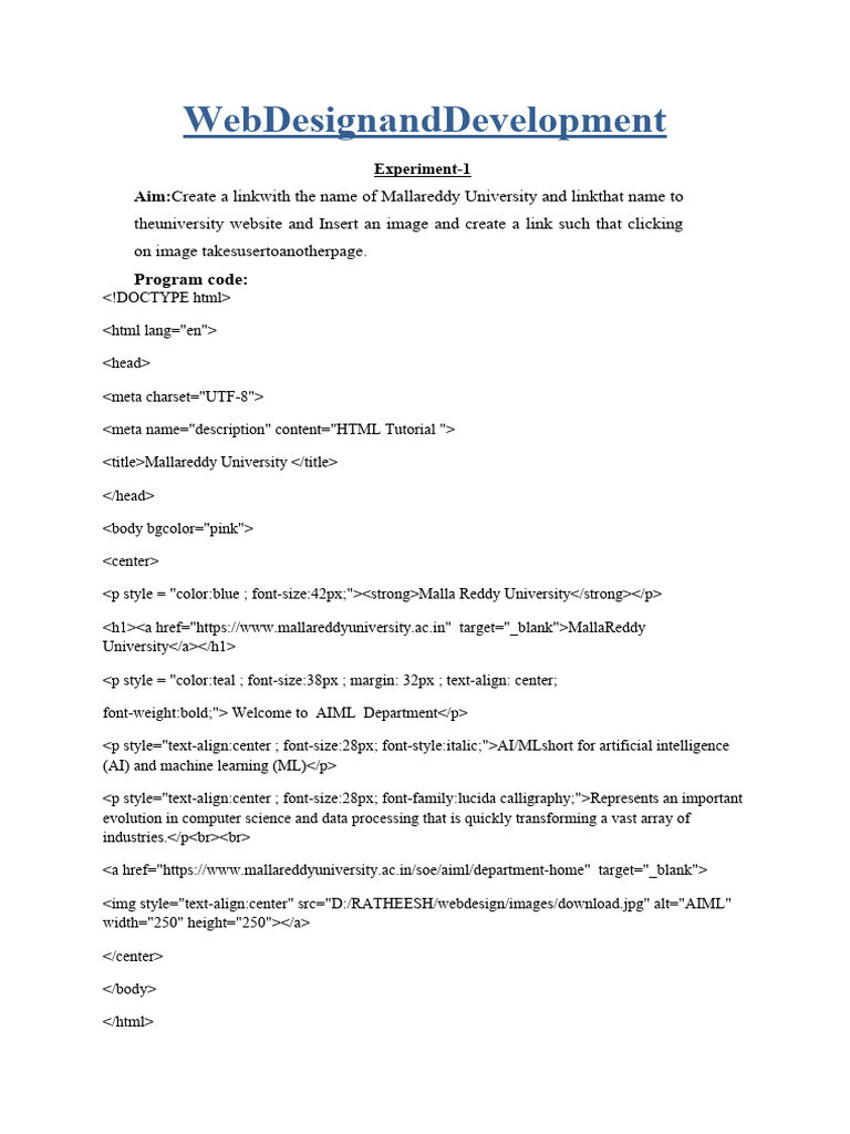 Web Design and Development | PDF | World Wide Web | Internet & Web