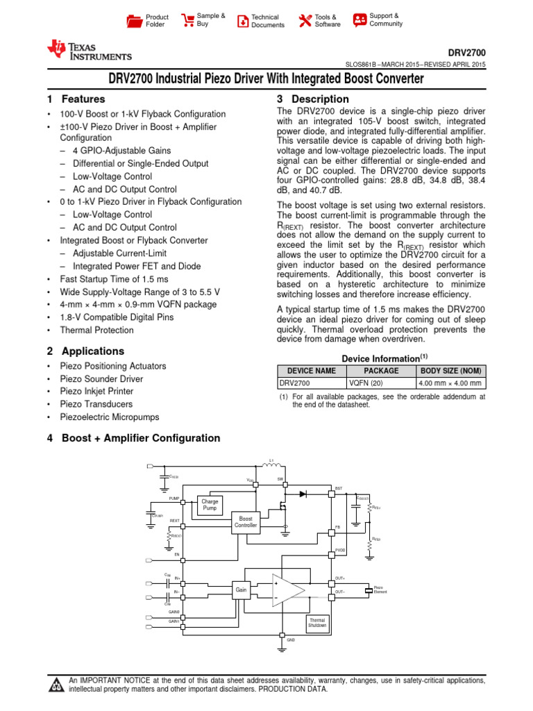 Piezodriver | PDF | Amplifier | Electrostatic Discharge