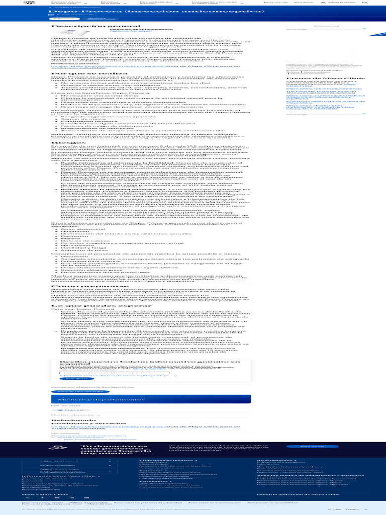 Depo-Provera (Inyección Anticonceptiva | PDF | Control de la natalidad ...