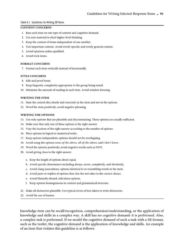 Writing Effective Test Questions | PDF | Reading Comprehension | Knowledge