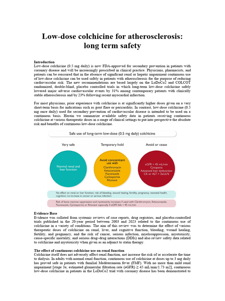 Long-Term Safety of Low-Dose Colchicine | PDF | Statin | Placebo ...
