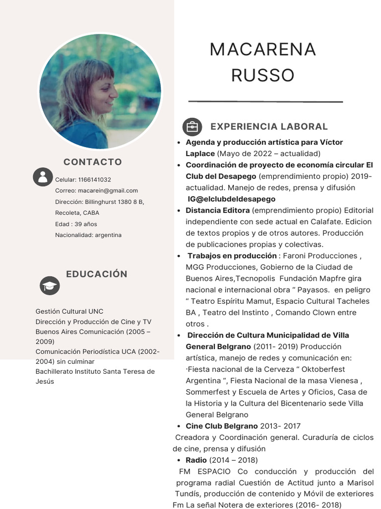 CV Macarena Russo | PDF