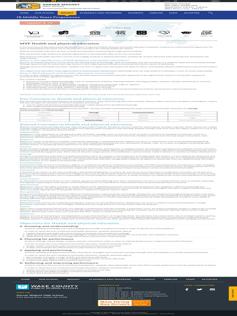 IB Middle Years Programme : MYP Health and physical education ...
