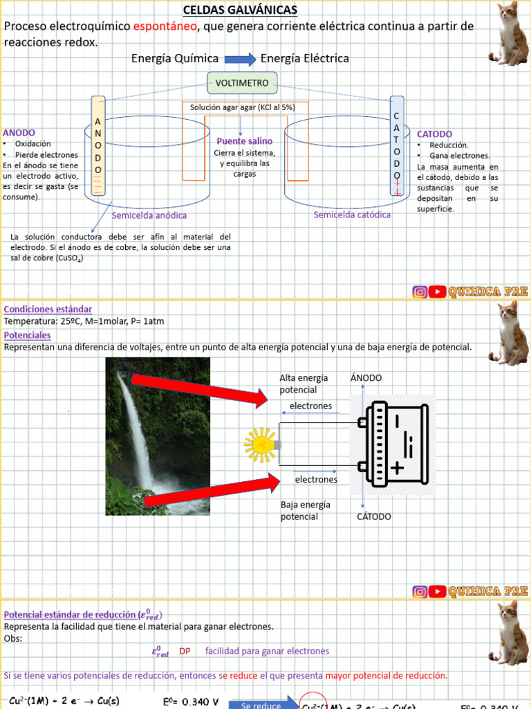 Celdas Galvanicas - Resumen | PDF | Redox | Electroquímica