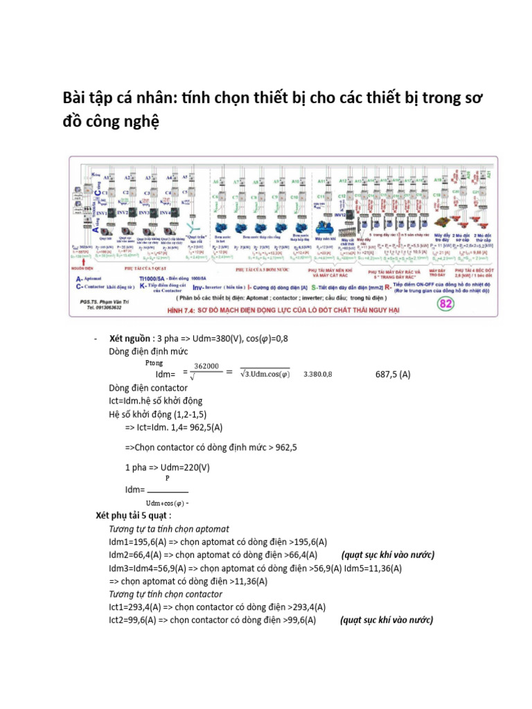 BTCN Lần 4 tính chọn thiết bị cho các thiết bị trong sơ đồ công nghệ' với bạn | PDF