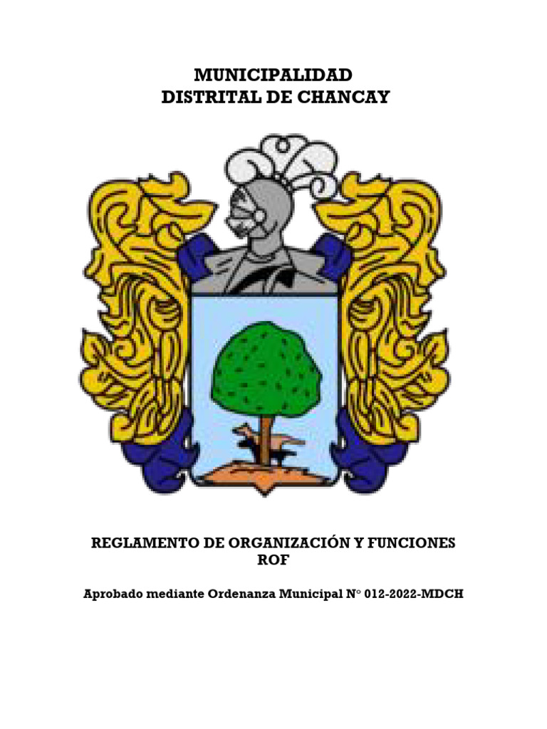 Rof Municipalidad Distrital de Chancay | PDF | Gobierno local | Alcalde