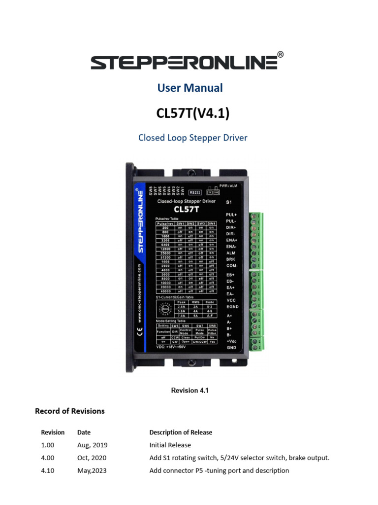 CL57T-V41 Manual | PDF | Electric Motor | Power Supply