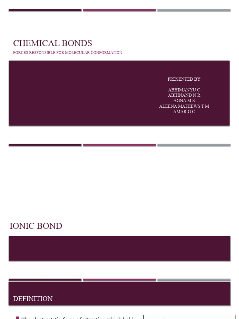 Chemical Bonds | PDF | Ionic Bonding | Ion