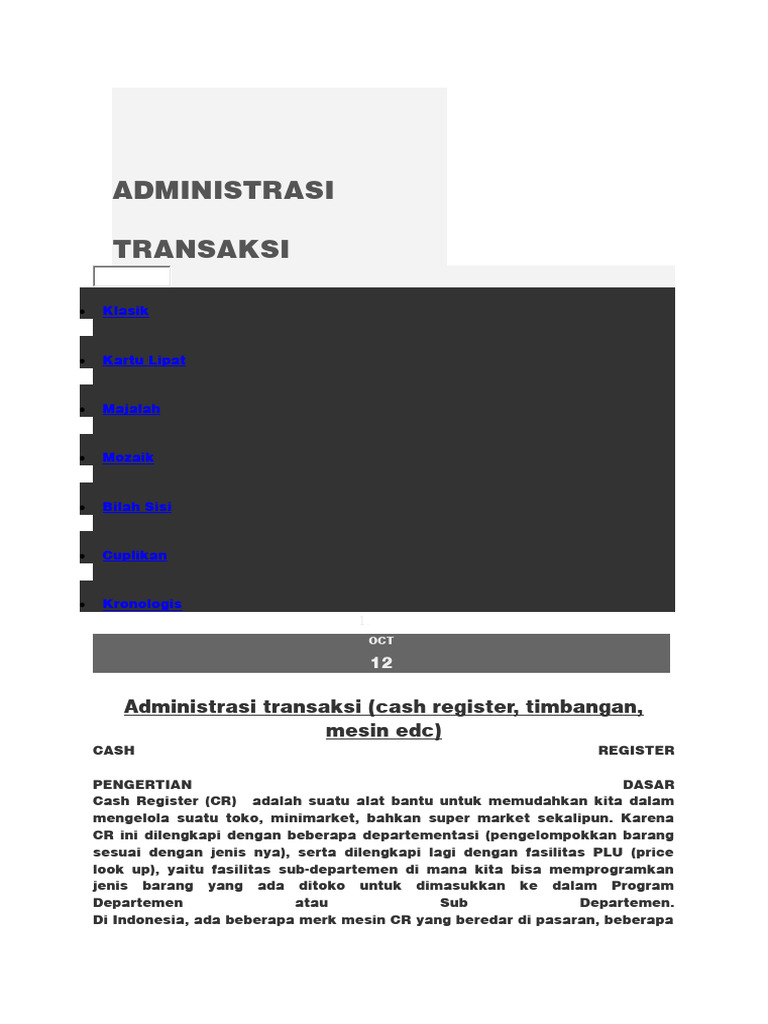 Administrasi Transaksi | PDF