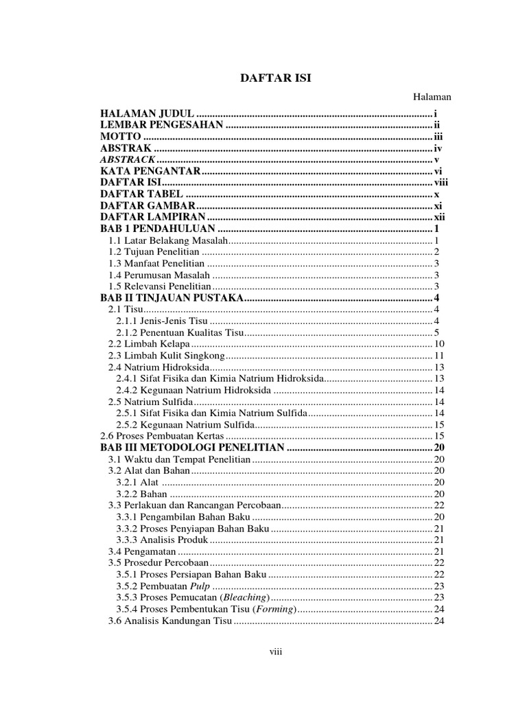Daftar Isi, Tabel, Gambar | PDF