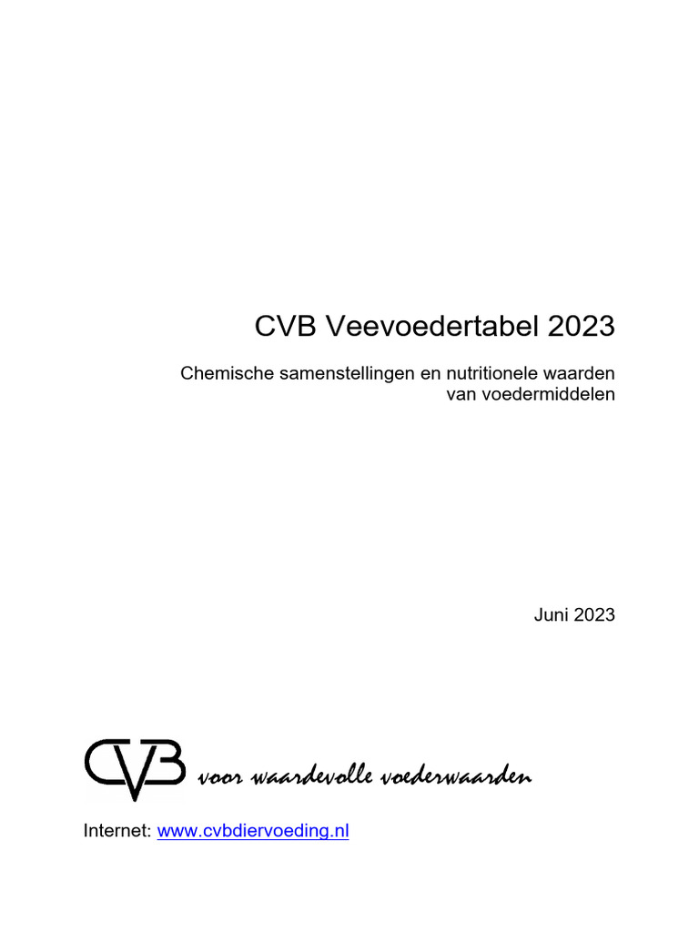 CVB Veevoedertabel 20232 | PDF