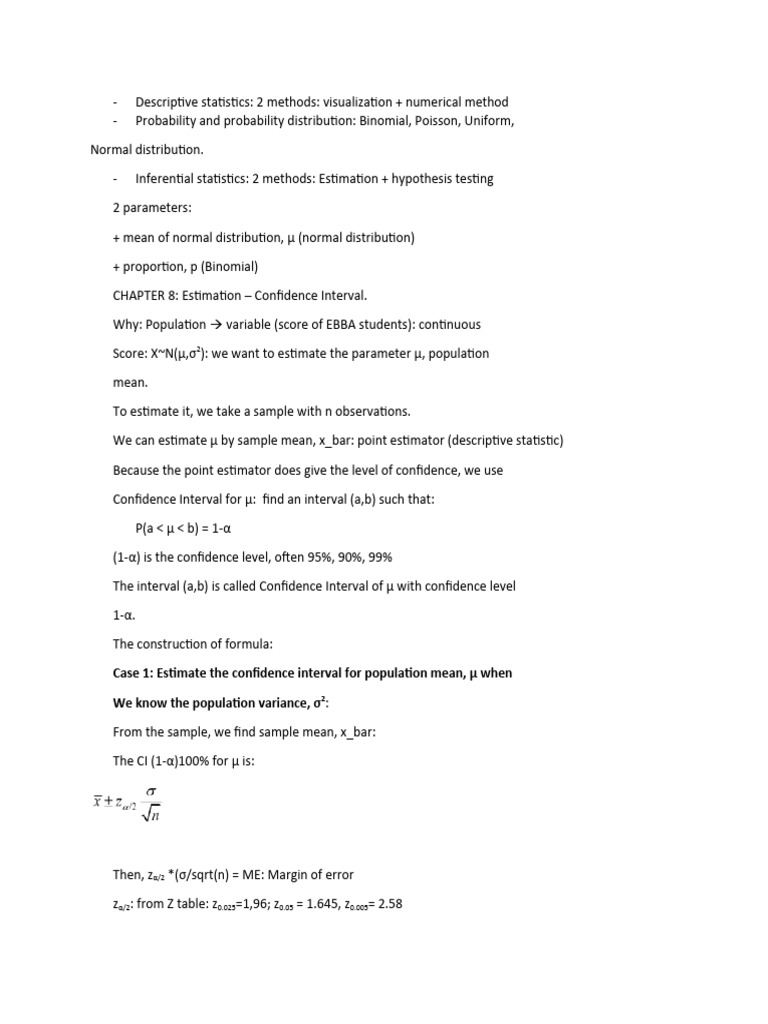 Lecture 9 Pdf Statistical Hypothesis Testing Confidence Interval