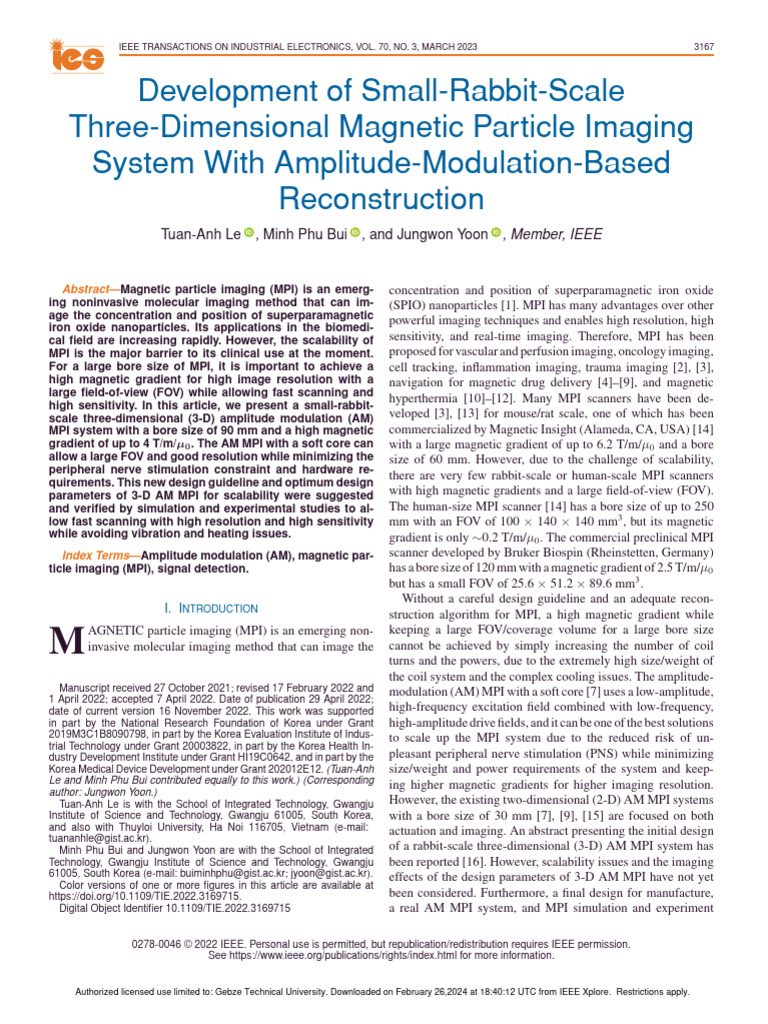 Development of Small-Rabbit-Scale Three-Dimensional Magnetic Particle ...