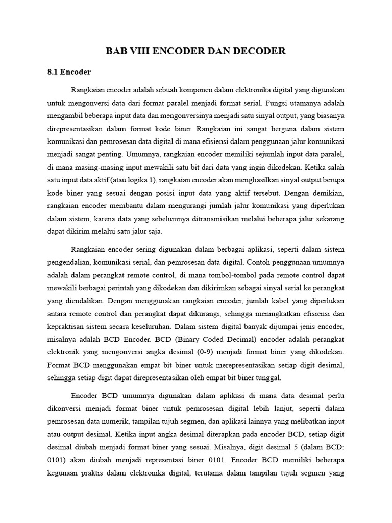 Bab Viii Encoder Dan Decoder | PDF